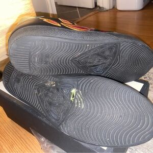 Gucci | Shoes | Gucci Ace Flame Black Leather Sneakers Mens Size 1 ...